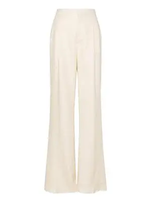 Tagliatore Pleat-detail Linen Trousers - Neutrals