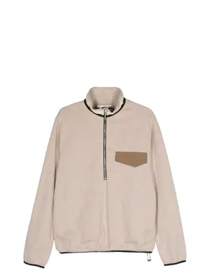 RANRA Mélange Half-zip Sweatshirt - Neutrals