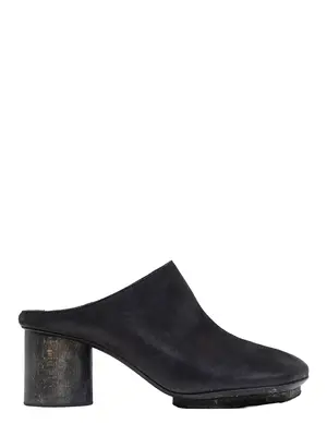 UMA WANG Block-heel Leather Mules - Black