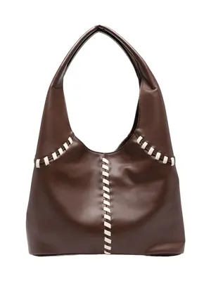 THEMOIRE Ninfa Whipstitch Shoulder Bag - Brown