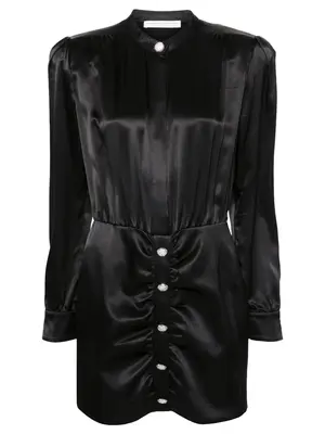 Alessandra Rich Long-sleeve Silk Dress - Black