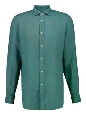 Boglioli Classic-collar Linen Shirt - Blue