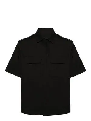 Neil Barrett Short-sleeve Poplin Shirt - Black