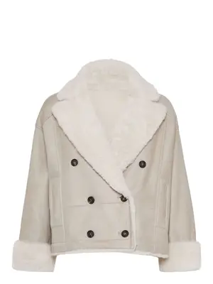 Brunello Cucinelli Brunello Cucinelli Reversible Shearling Jacket Neutrals