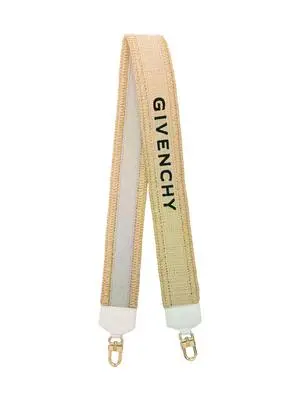 Givenchy Logo-embroidered Raffia Shoulder Strap - Neutrals