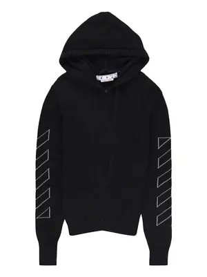 Off-White Diag Outline Zip Hood - Black