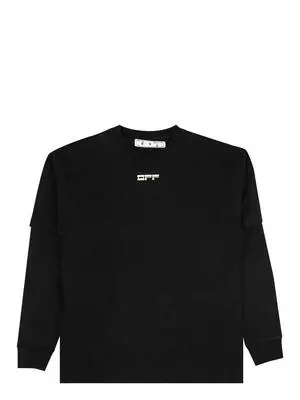 Off-White Cotton Masked Face T-shirt - Black