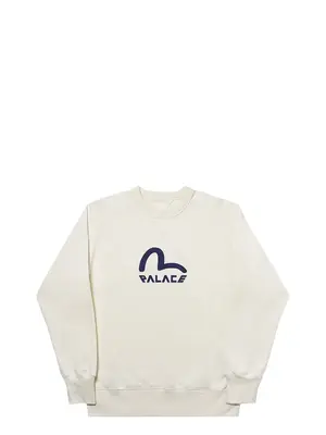 PALACE X Evisu Reversible Crewneck - Cream