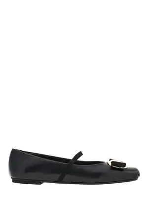 FERRAGAMO Vara Ballet Flat - Black
