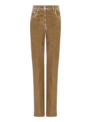 FERRAGAMO Five-pocket Straight Trousers - Beige