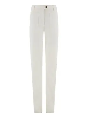 FERRAGAMO Five-pocket Straight Trousers - White