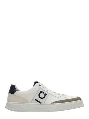 FERRAGAMO Low-top Sneaker With Gancini Detail - Grey
