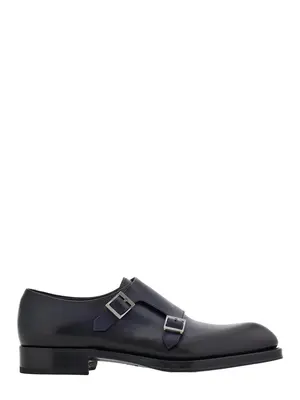 FERRAGAMO Tramezza Double Monk Strap - Blue