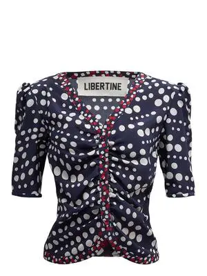 Libertine Dot Dotism Monaco Printed Top - Redwhnv
