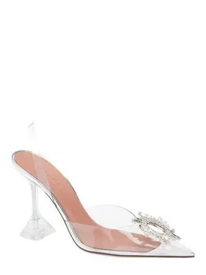 Amina Muaddi Begum Pointed Toe Slingback Pumps - Pvc Transparent