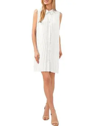 CECE DUPRAZ Scalloped Pleated Shirtdress - New Ivory