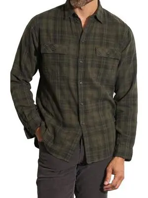 ROAN Redding Plaid Flannel Button-up Shirt - Olive Plaid