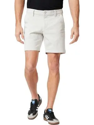 MAVI Nate Stretch Twill Flat Front Shorts - Oyster Mushroom Twill