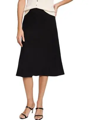 NIC+ZOE Rumba Organic Linen-blend A-line Skirt - Black Onyx