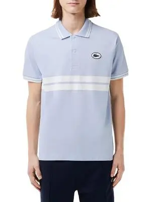 Lacoste Classic Fit Stripe Piqué Knit Polo - Phoenix/ Farine