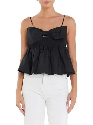 English Factory English Factory Bow Peplum Camisole Black