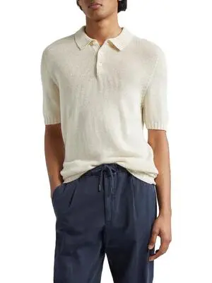 THOM SWEENEY Bourette Silk Polo Sweater