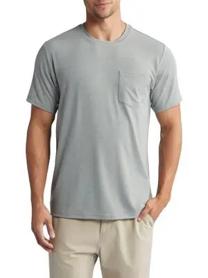 FREE FLY Flex Performance Pocket T-shirt Heather Agave Green