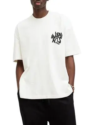 ALLSAINTS Orlando Cotton Graphic Tee - Ashen White