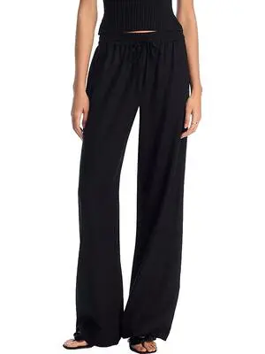 Steve Madden Venetia Drawstring Waist Pants - Black
