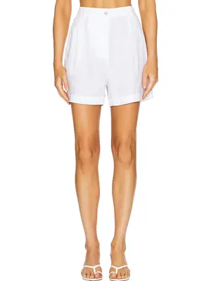 Donni. Linen Pleated Short - Powder