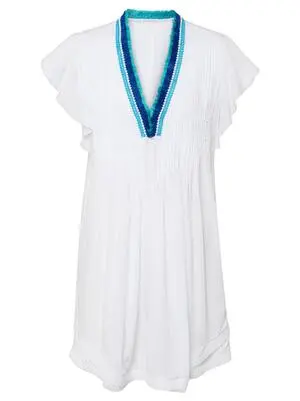 Poupette St Barth Sasha Fringed Minidress - White
