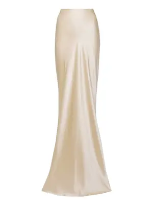 THE SEI Silk Satin Maxi Skirt - White