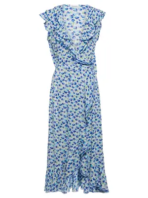 Poupette St Barth Triny Printed Midi Dress - Blue