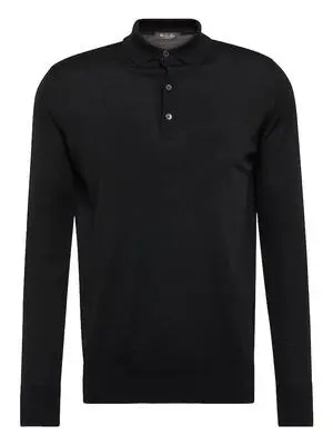 Loro Piana Virgin Wool Polo Shirt - Black