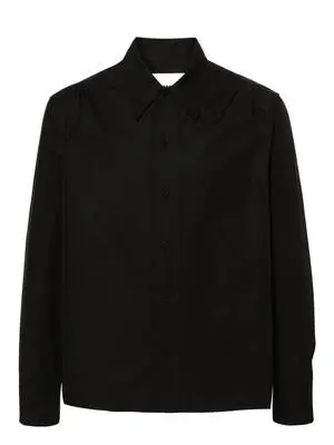 JIL SANDER Pointed-collar Cotton Shirt - Black