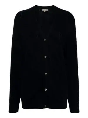 N.peal V-neck Open-knit Cardigan - Blue