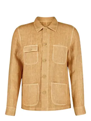 120% Lino Linen Shirt Jacket - Neutrals