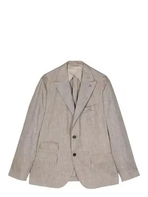 Peserico Notched-lapels Single-breasted Blazer - Brown