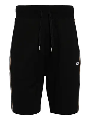 BOSS Side-stripe Logo-embroidered Track Shorts - Black