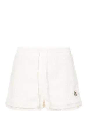 Moncler Moncler Logo-Patch Tweed Shorts White