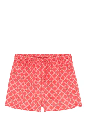 Michael Kors Empire Logo-print Satin Shorts - Pink