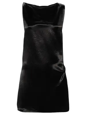 Jean Paul Gaultier Satin Mini Dress With Corset Lacing - Black