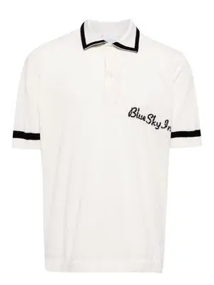 BLUE SKY INN Logo-embroidered Knitted Polo Shirt - White