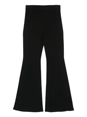 Michael Kors Ribbed-knit Flared Trousers - Black