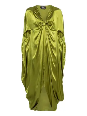 TALLER MARMO Azores Knotted Silk Kaftan - Green