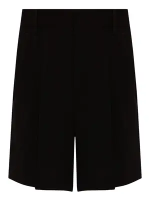Isabel Marant Elna Pleated Crepe Shorts - Black