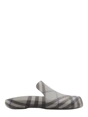 Burberry Checked-lining Slippers - Grey