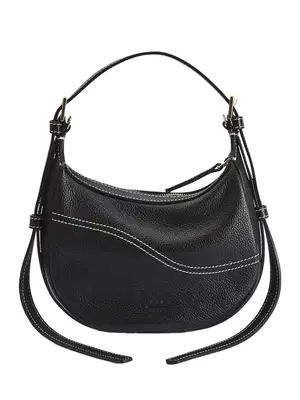 ATP ATELIER Silea Mini Hobo Bag - Black,contrast Stitch