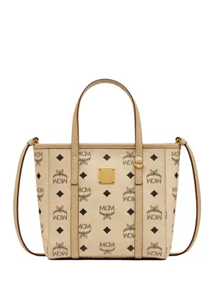 Mcm Toni Top-zip Shopper - Beige + Black