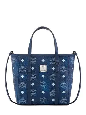 Mcm Toni Top-zip Shopper - Blue Visetos